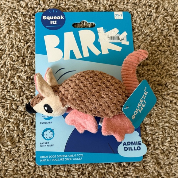Bark | Dog | Bark Box Armie Dillo Dog Toy Armadillo Plush Squeaky Toy ...